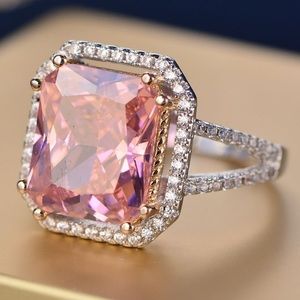 Jewelry | Pink Solitaire Diamond Cocktail Engagement Ring | Poshmark